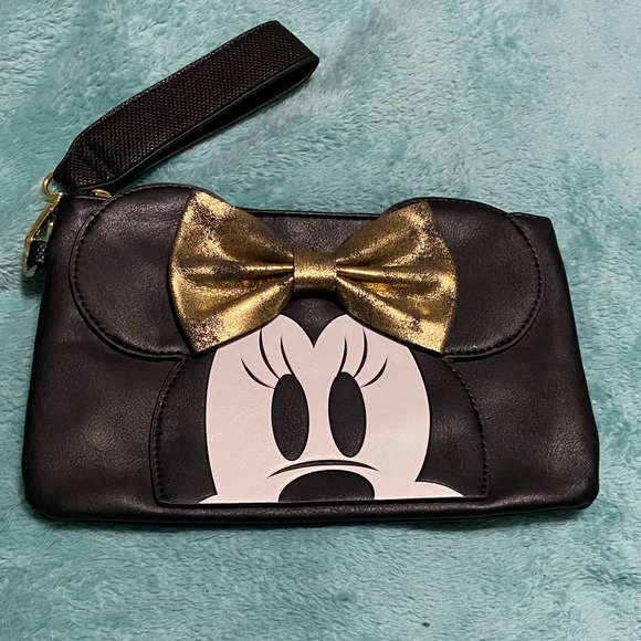 Disney | Bags | Disney Black And Gold Minnie Mouse Clutch | Poshmark